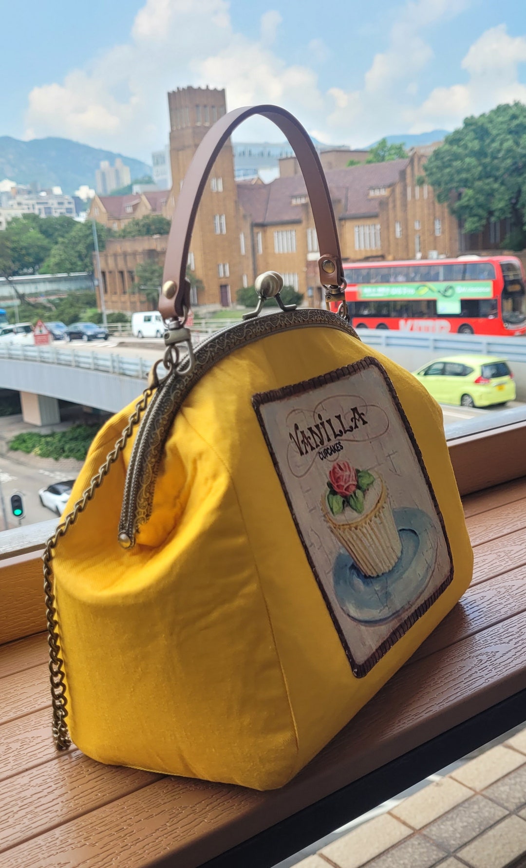 Cupcake Print Metal Frame Kiss Lock Shoulder Bag / Handbag. - Etsy