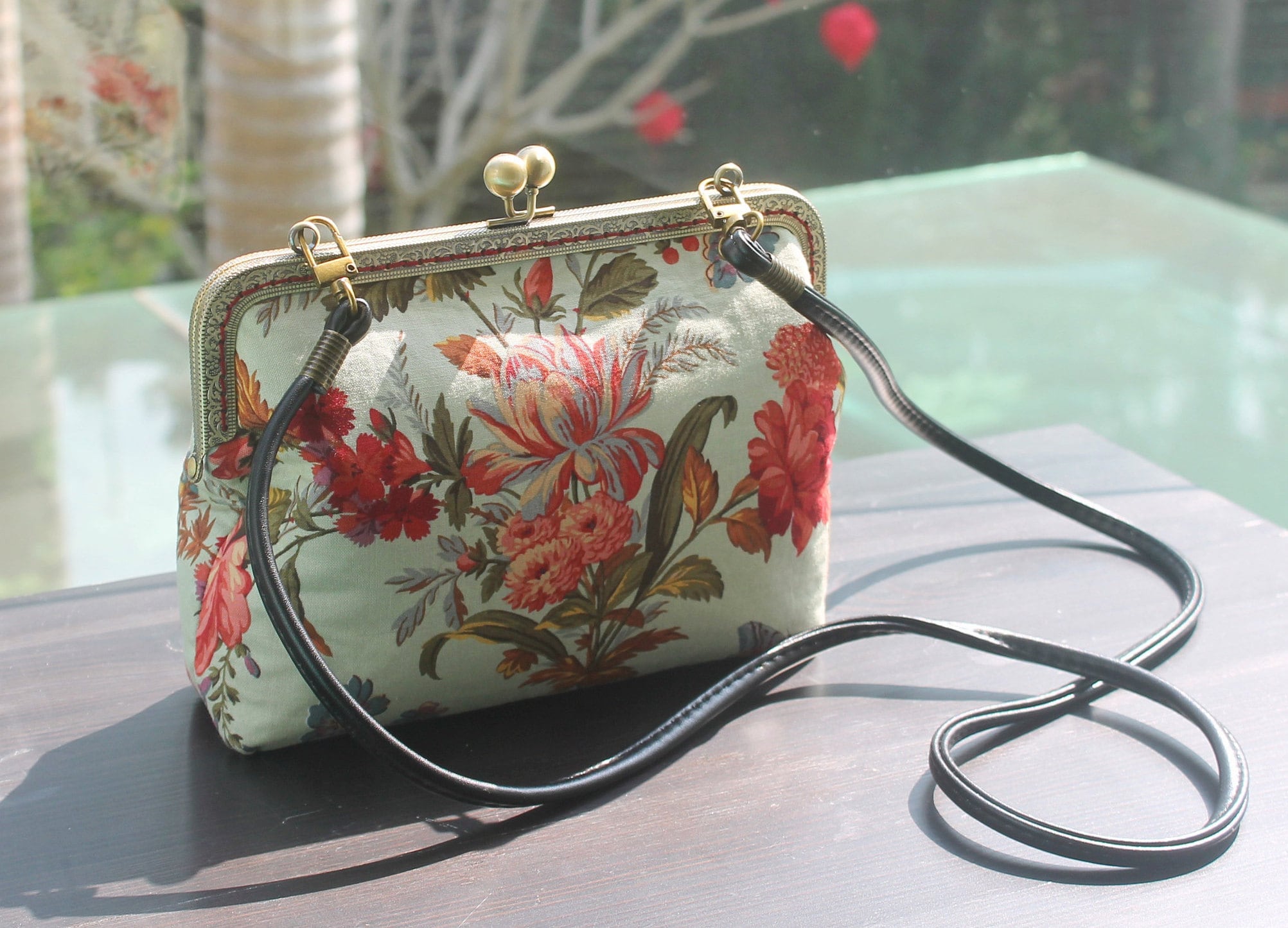 Spring floral print handbag or shoulder bag or clutch bag or | Etsy