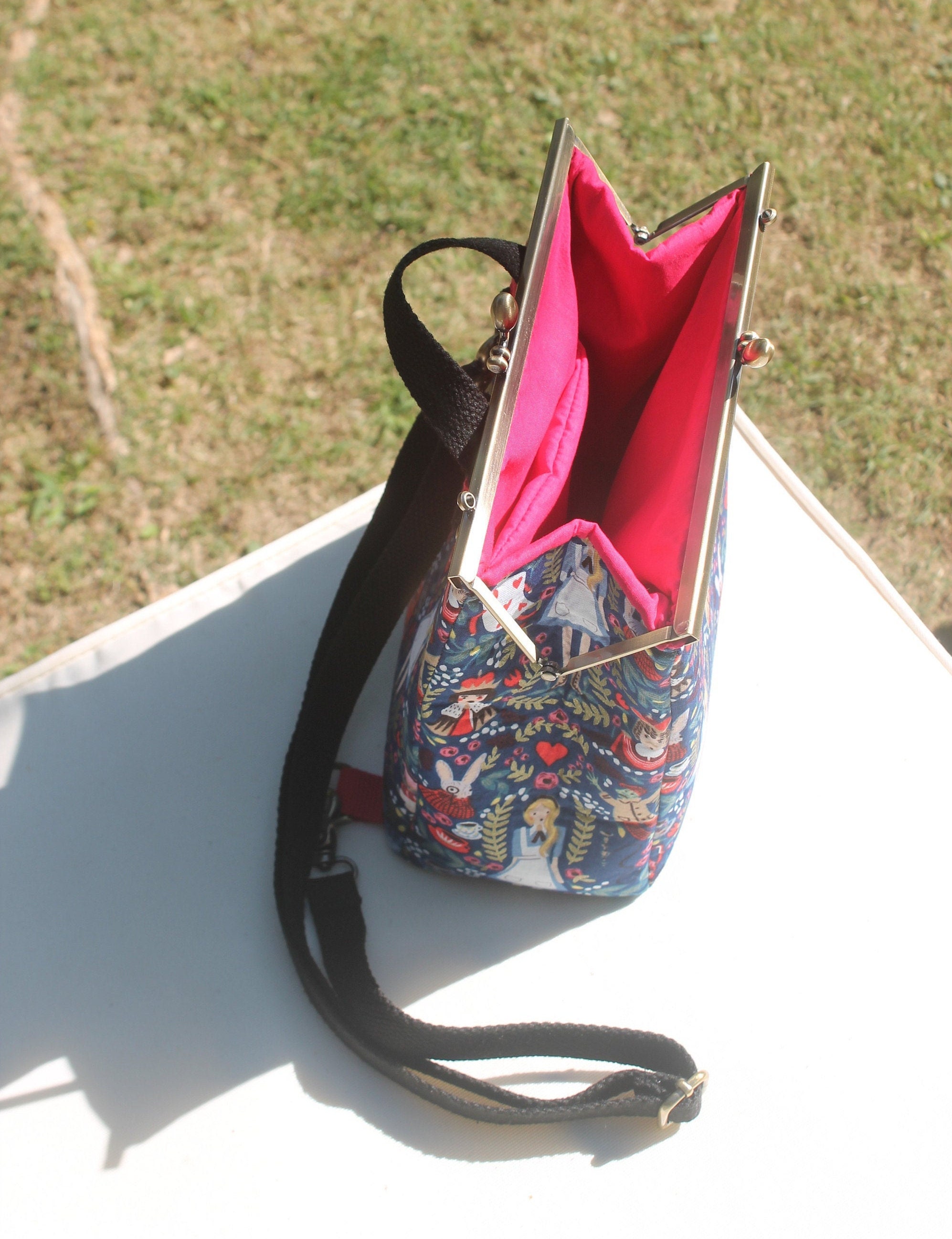 Alice in Wonderland Kiss Lock Convertible Backpack or - Etsy