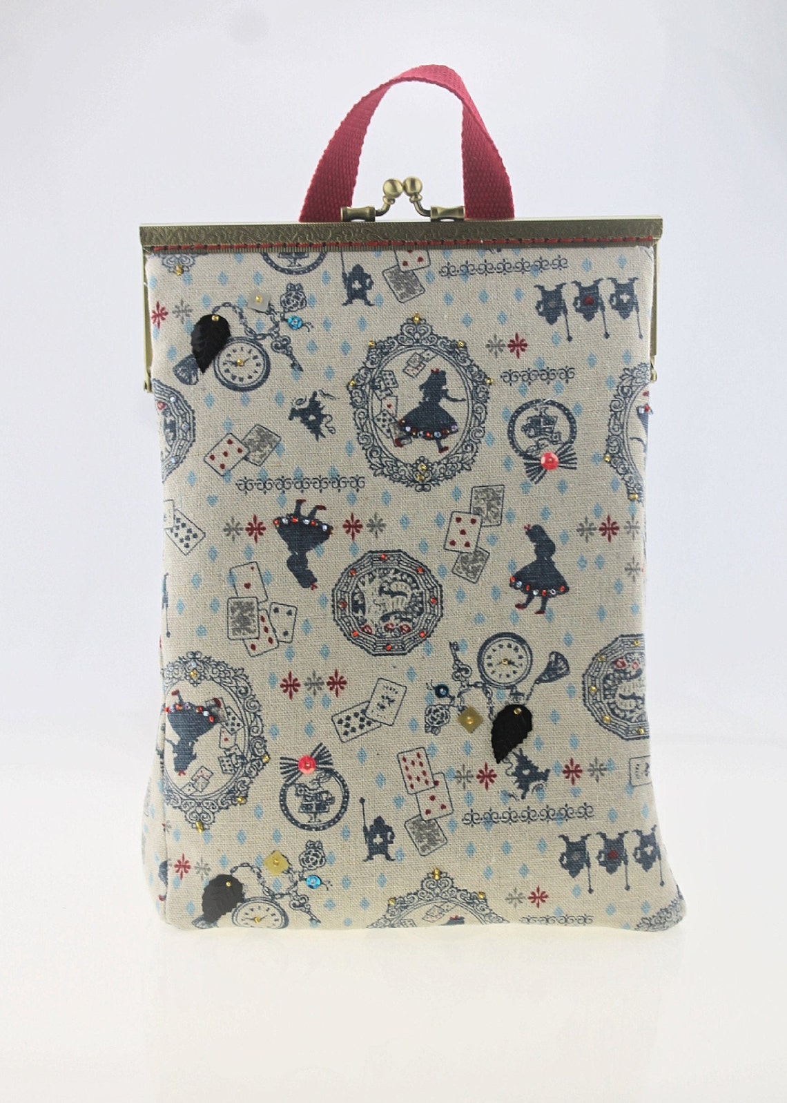 Alice in Wonderland Kiss Lock Backpack Metal Frame Clasp - Etsy