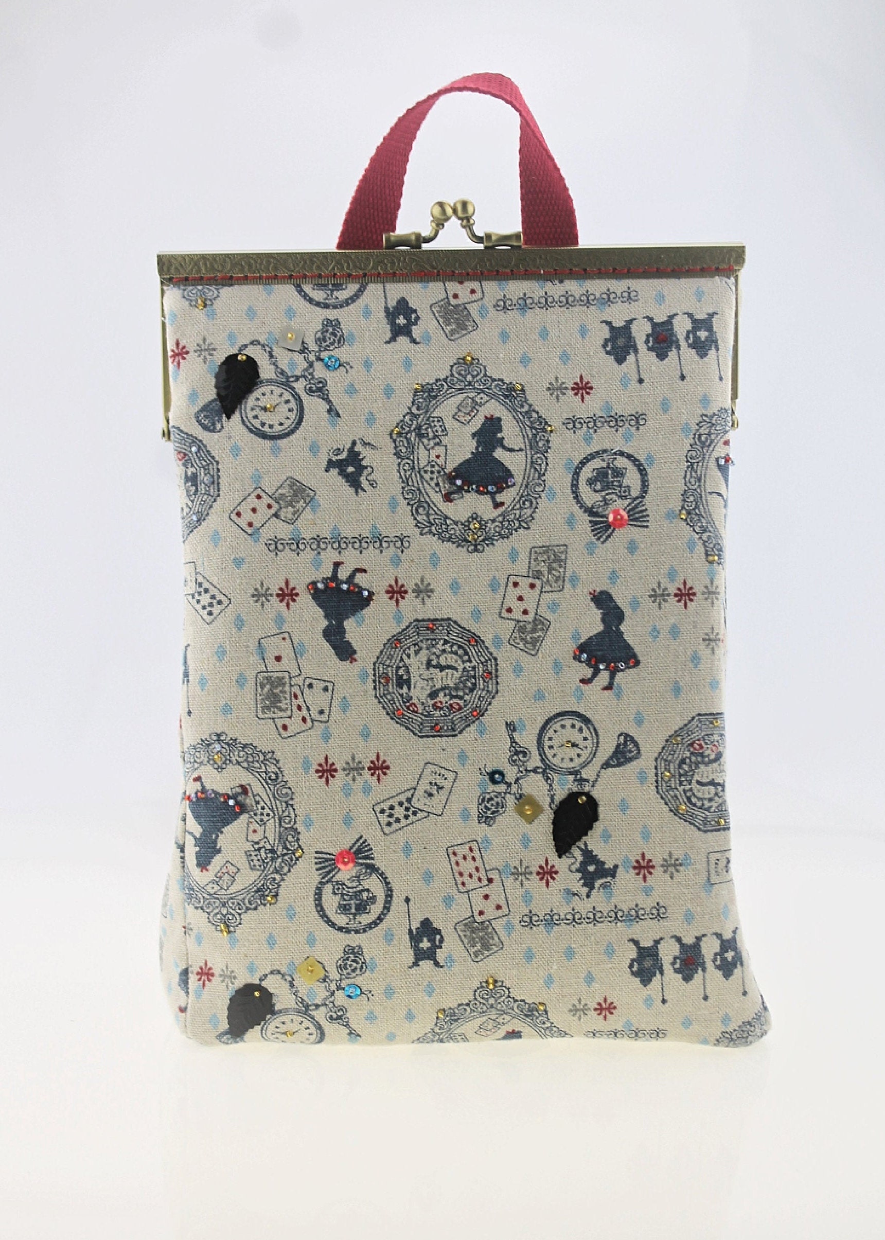 Alice in Wonderland Kiss Lock Backpack Metal Frame Clasp - Etsy