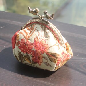 Spring Floral Coin Purse, Change Purse, Pouch With Kisslock Metal Frame ...