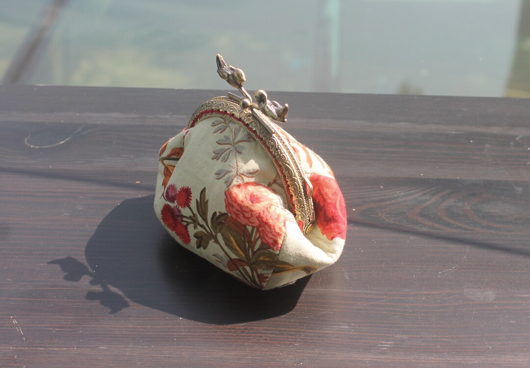 Spring Floral Coin Purse, Change Purse, Pouch With Kisslock Metal Frame ...