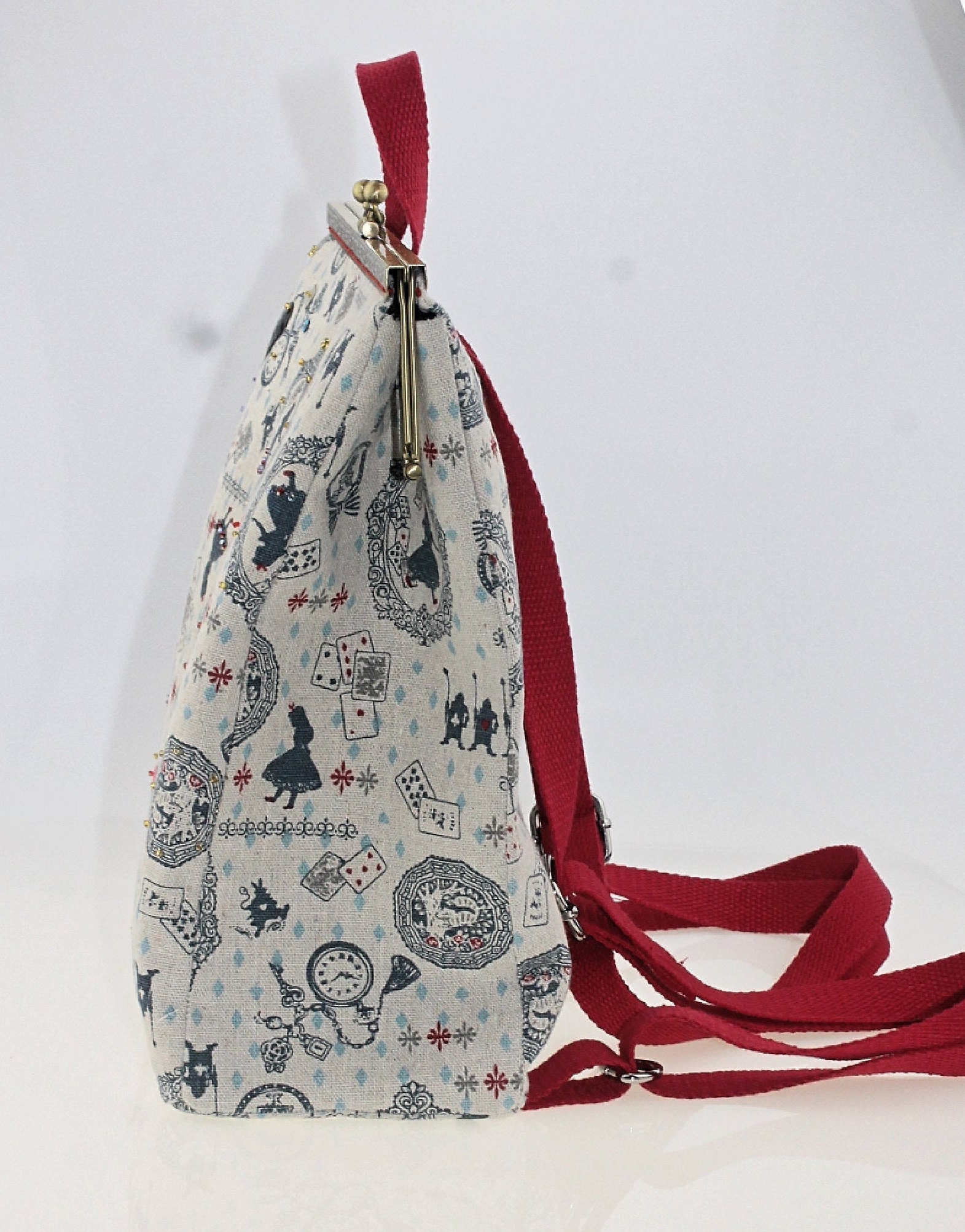 Alice in Wonderland Kiss Lock Backpack Metal Frame Clasp - Etsy