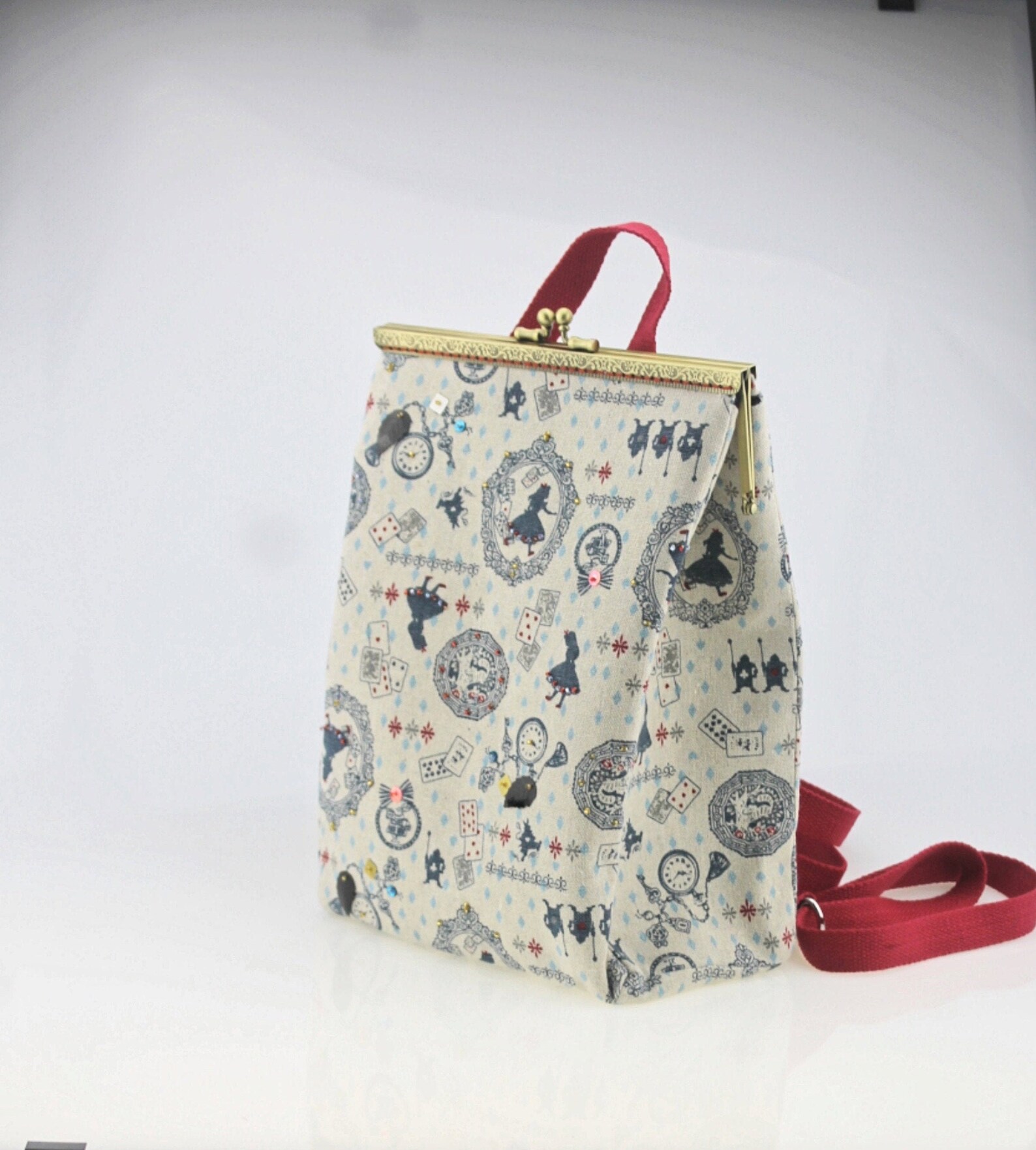 Alice in Wonderland Kiss Lock Backpack Metal Frame Clasp - Etsy