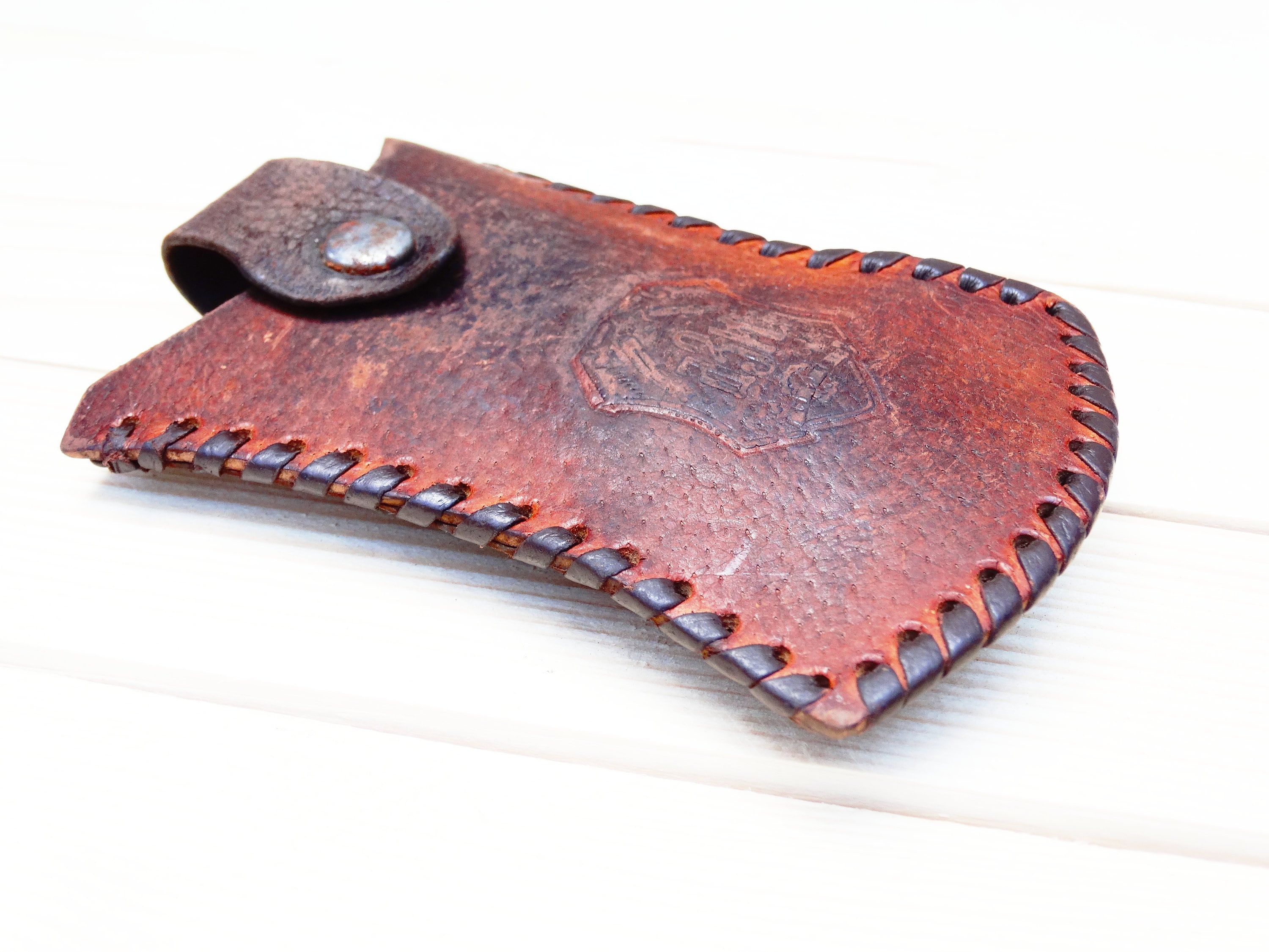 Vintage Leather Keychain Case, Old Vintage Leather Key Holder, Vintage ...