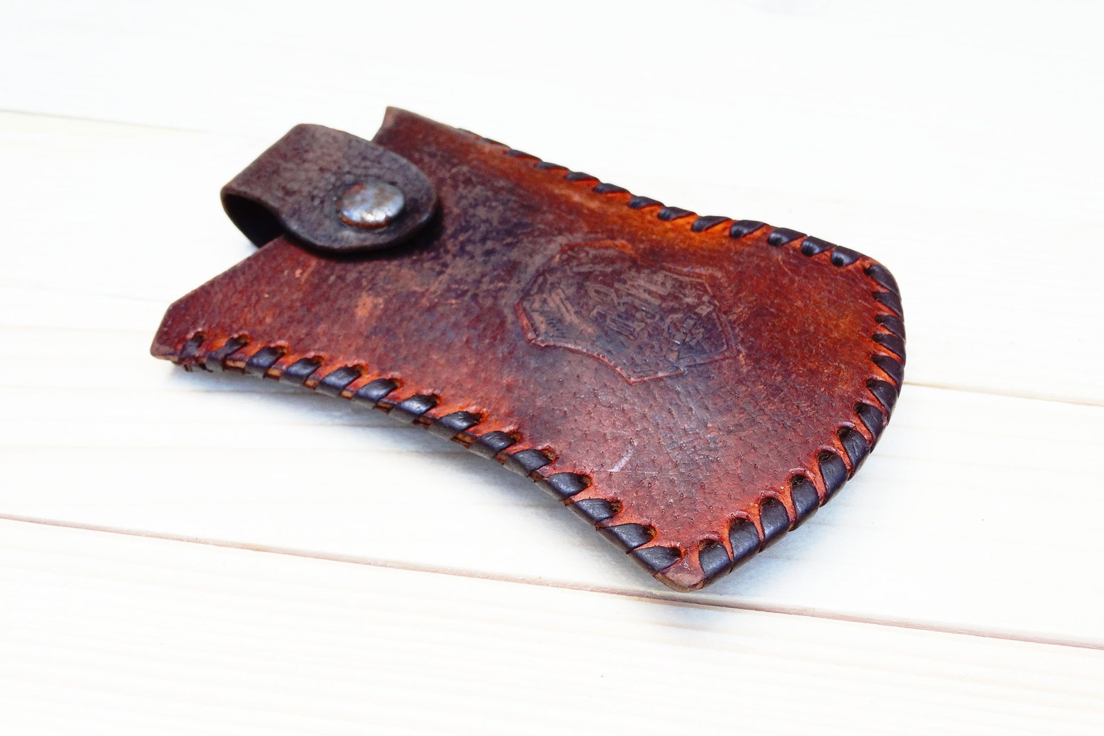 Vintage Leather Keychain Case, Old Vintage Leather Key Holder, Vintage ...