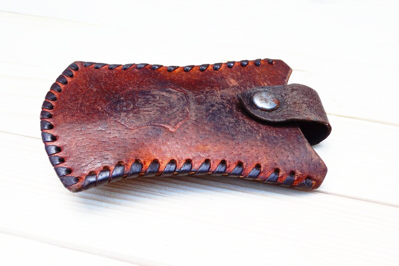 Vintage Leather Keychain Case, Old Vintage Leather Key Holder, Vintage ...