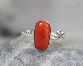 Natural coral ring | Etsy