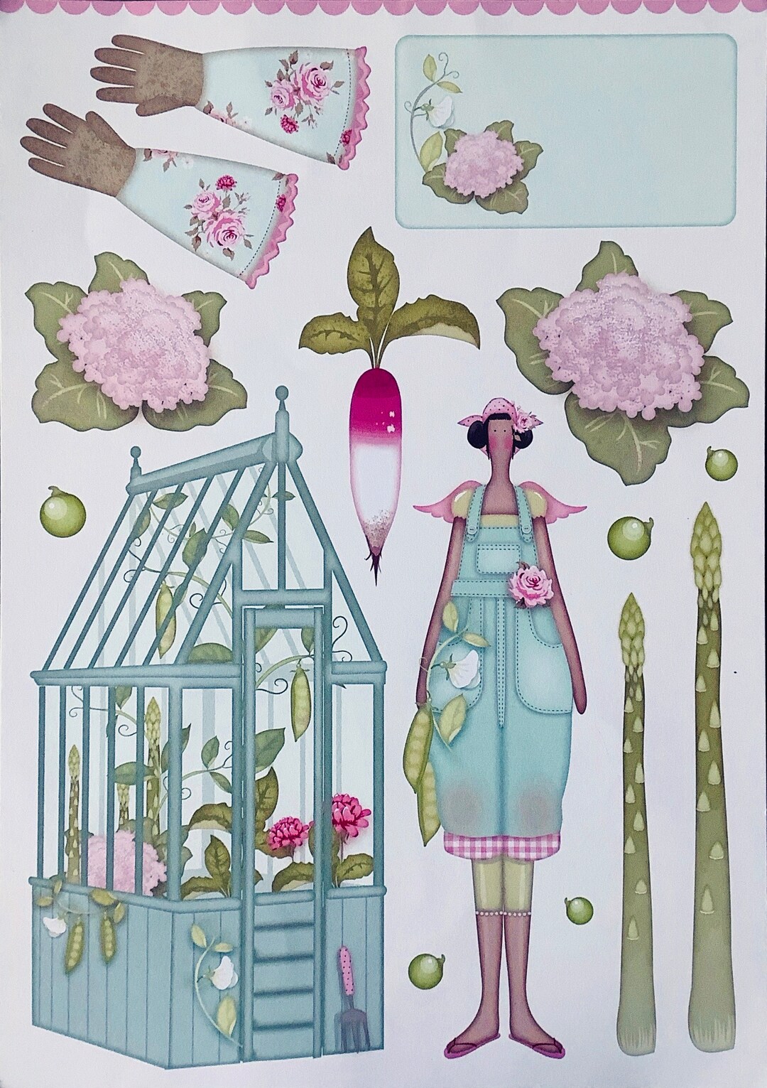 Original Vintage Tilda Paper Doll in the Garden for Paper Crafting - Etsy