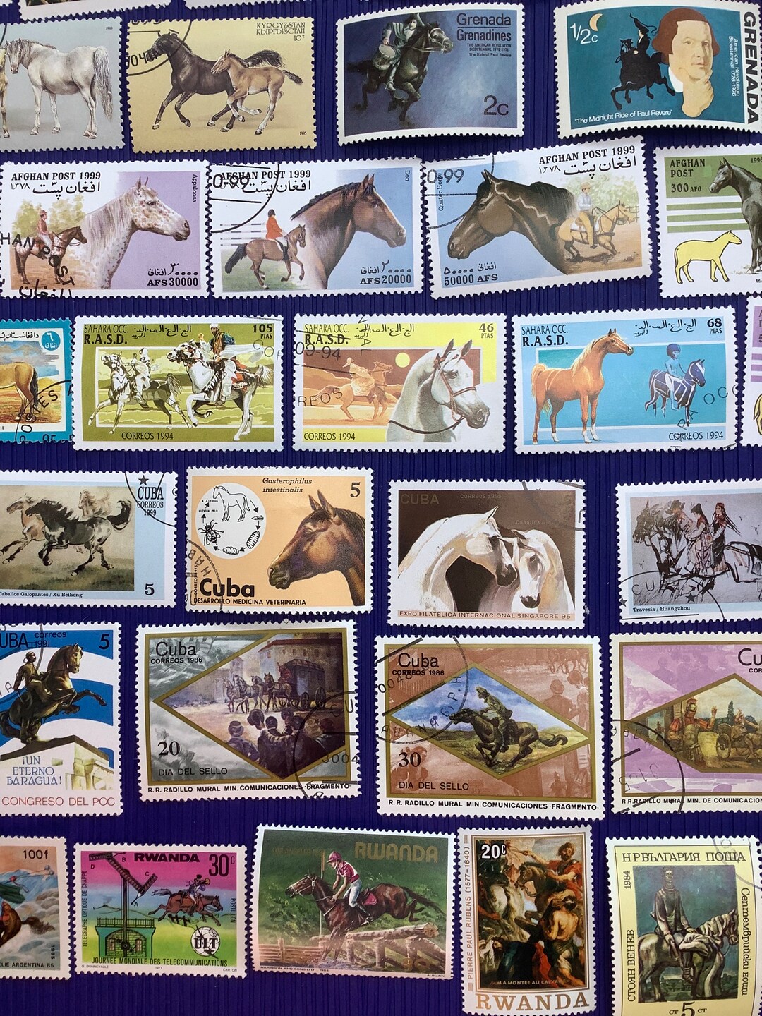 Horse Postage Stamp Set of 47 From Around the World - Etsy