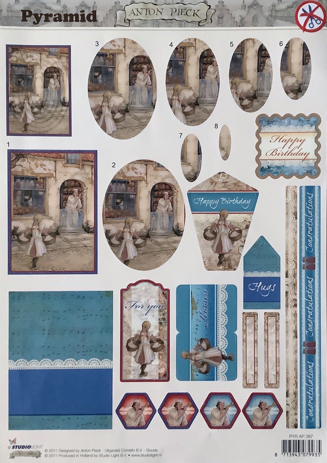 Anton Pieck Page of Die Cuts for Pyramid 3D Card Making and - Etsy UK