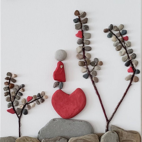 Painted Heart Rock - Etsy