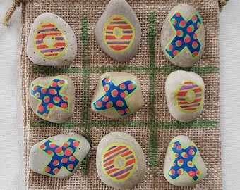 Hand Painted Rocks Tic-tac-toe Set. Set of 10 Christmas Themed - Etsy