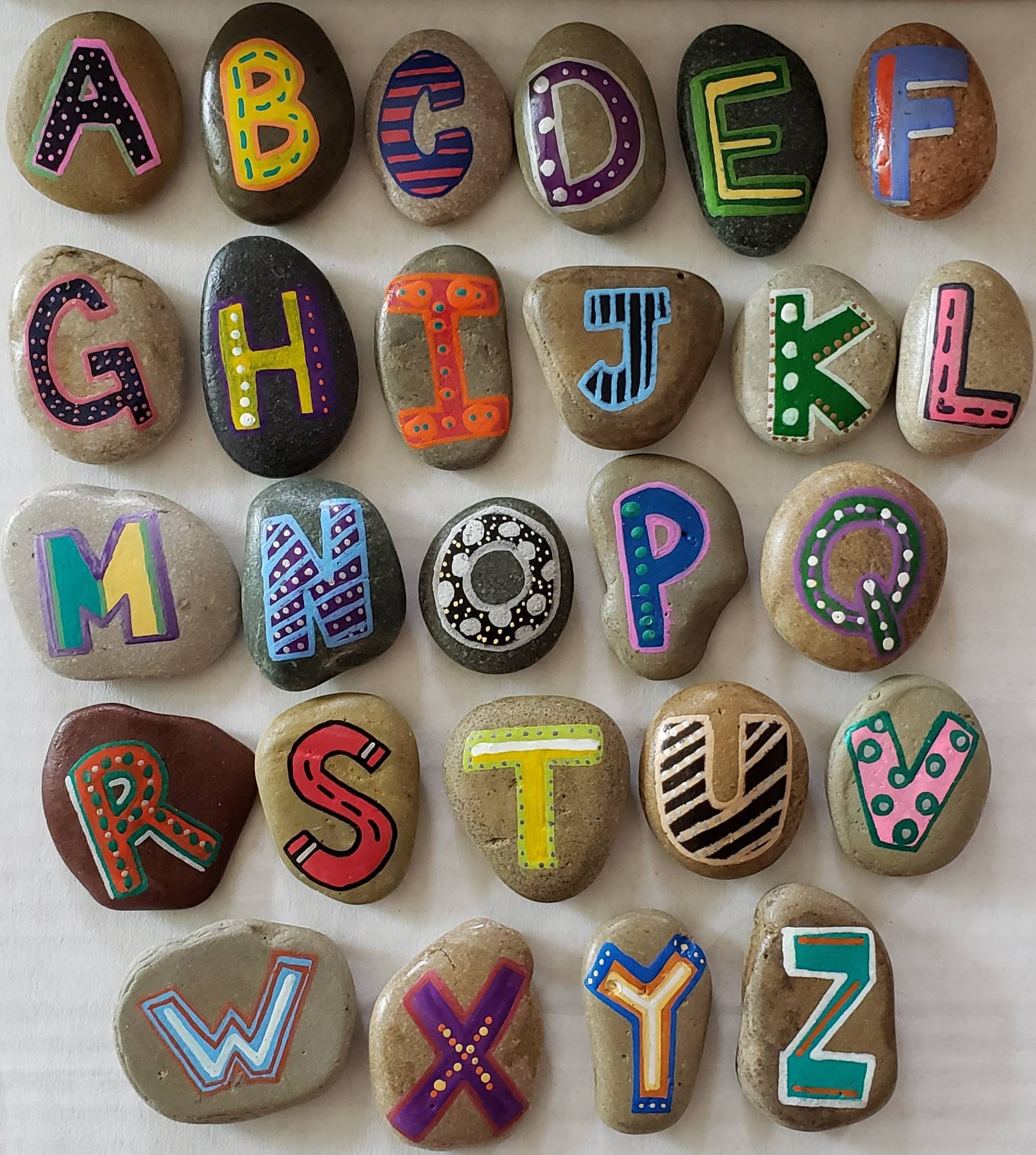 Hand-painted Alphabet Rocks – Unique Educational Set - Etsy