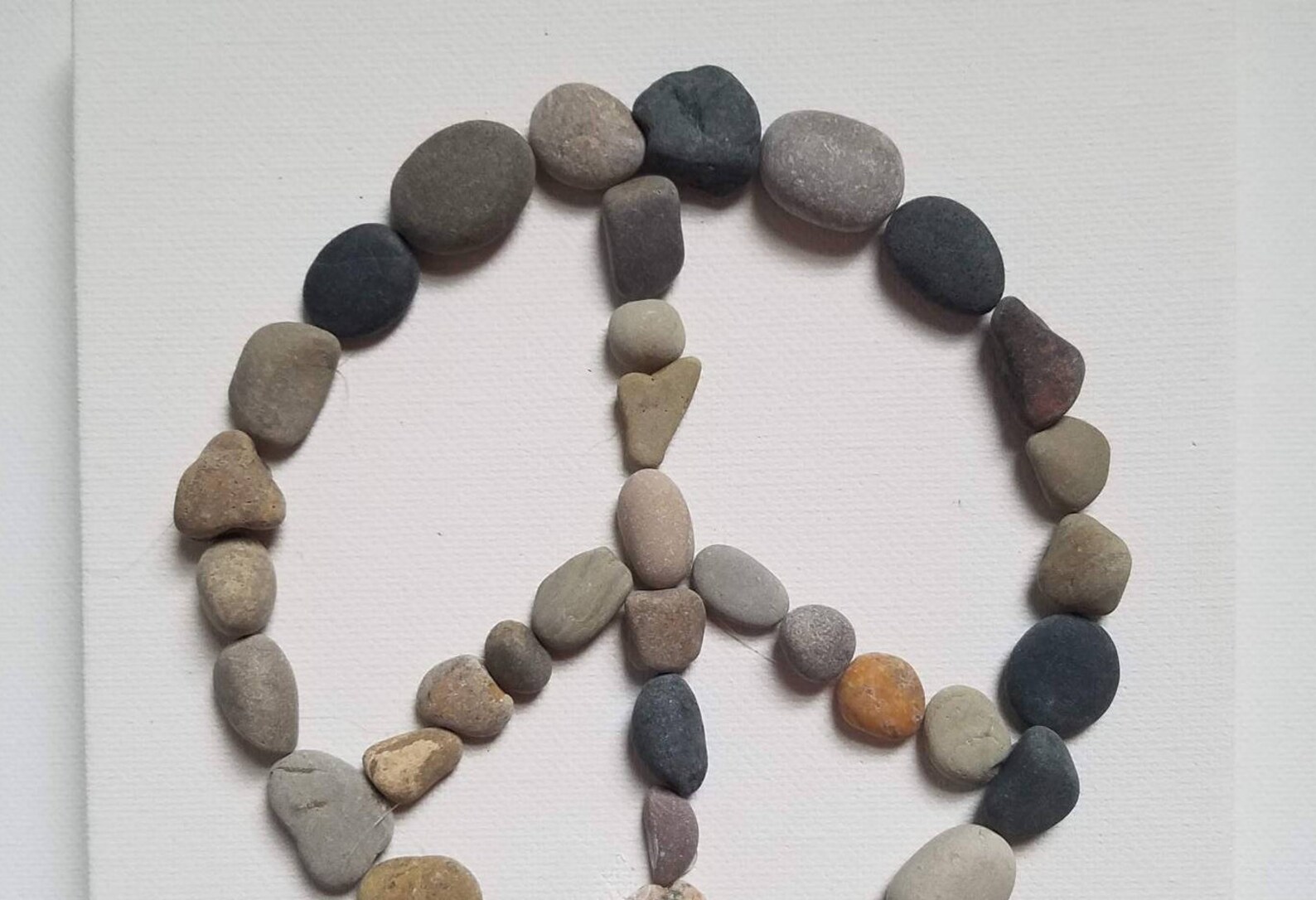 Peace Sign Pebble Art Rustic Decor - Etsy