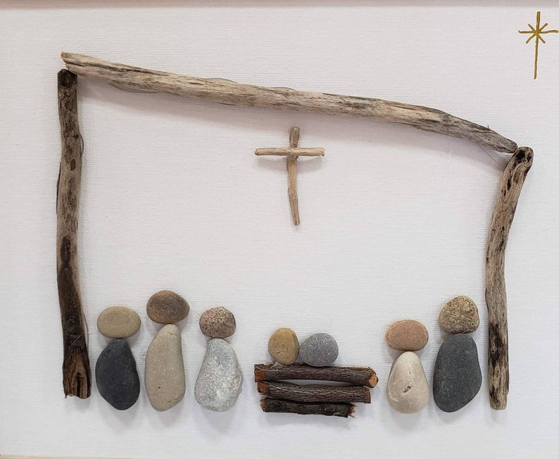 Christmas Nativity Pebble Art - Etsy