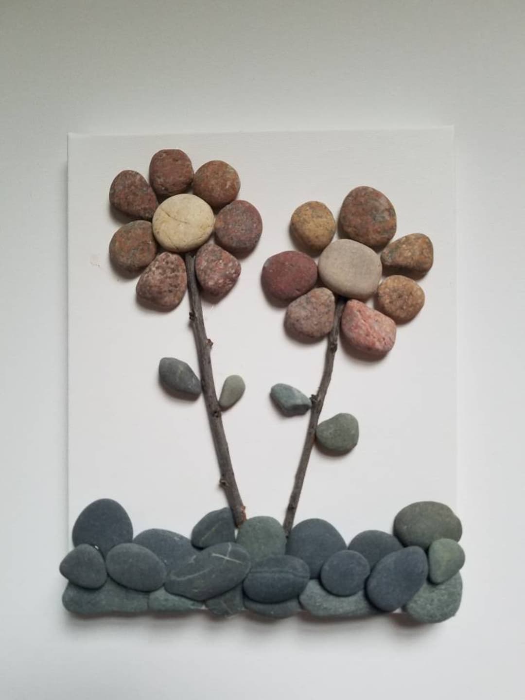 Flower Pebble Art-unique Wall Decor - Etsy