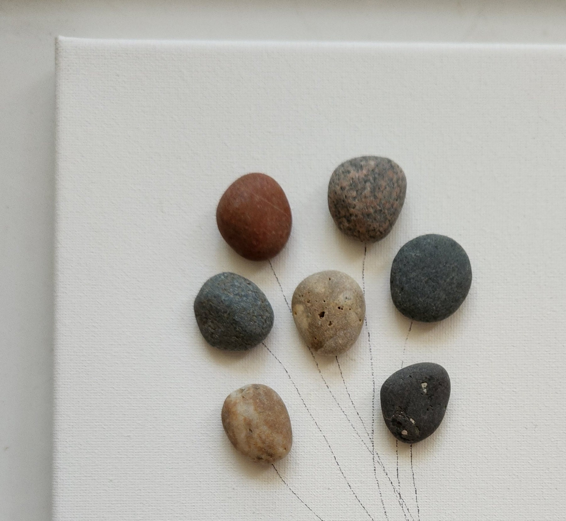 Balloon Girl Pebble Art: Handmade Lake Michigan Rock Canvas - Etsy