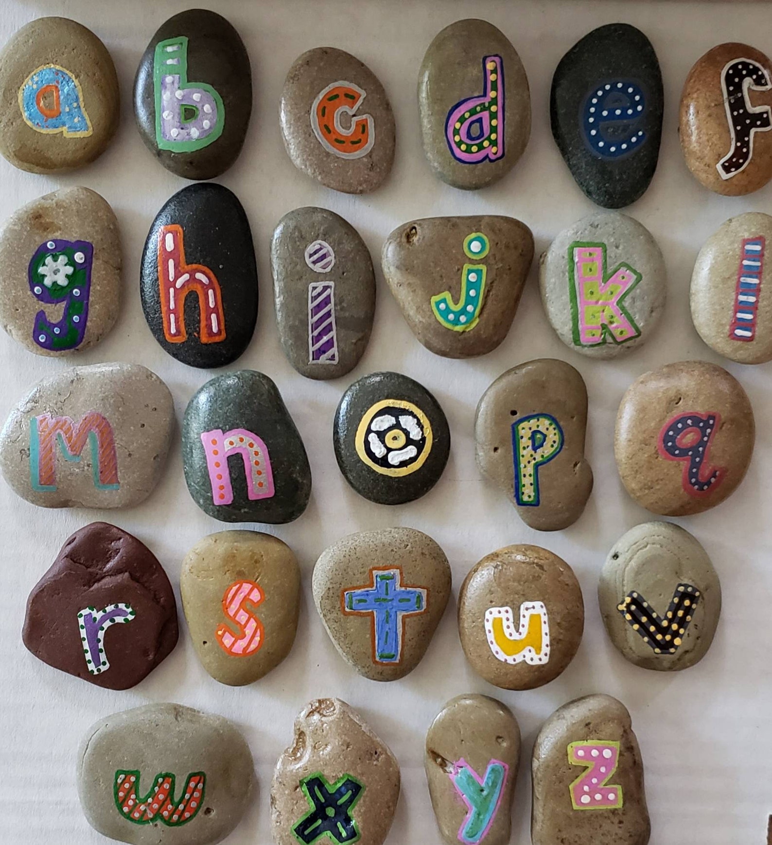 Hand-painted Alphabet Rocks – Unique Educational Set - Etsy