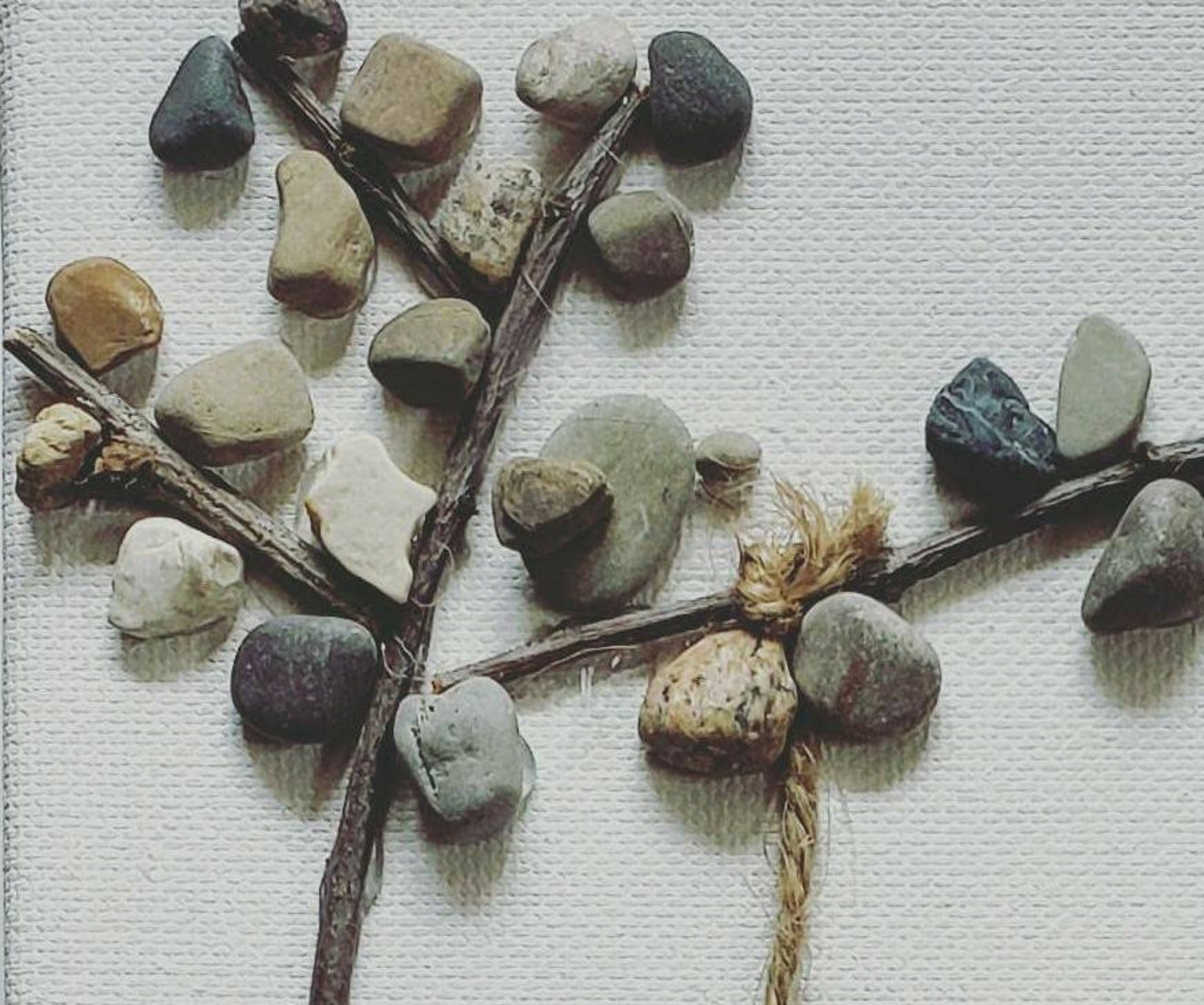 Couple on Swing Pebble Art: Rustic Home Decor, 8x8 Canvas - Etsy
