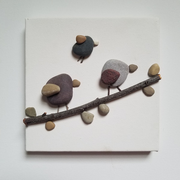 Bird Pebble Art - Etsy