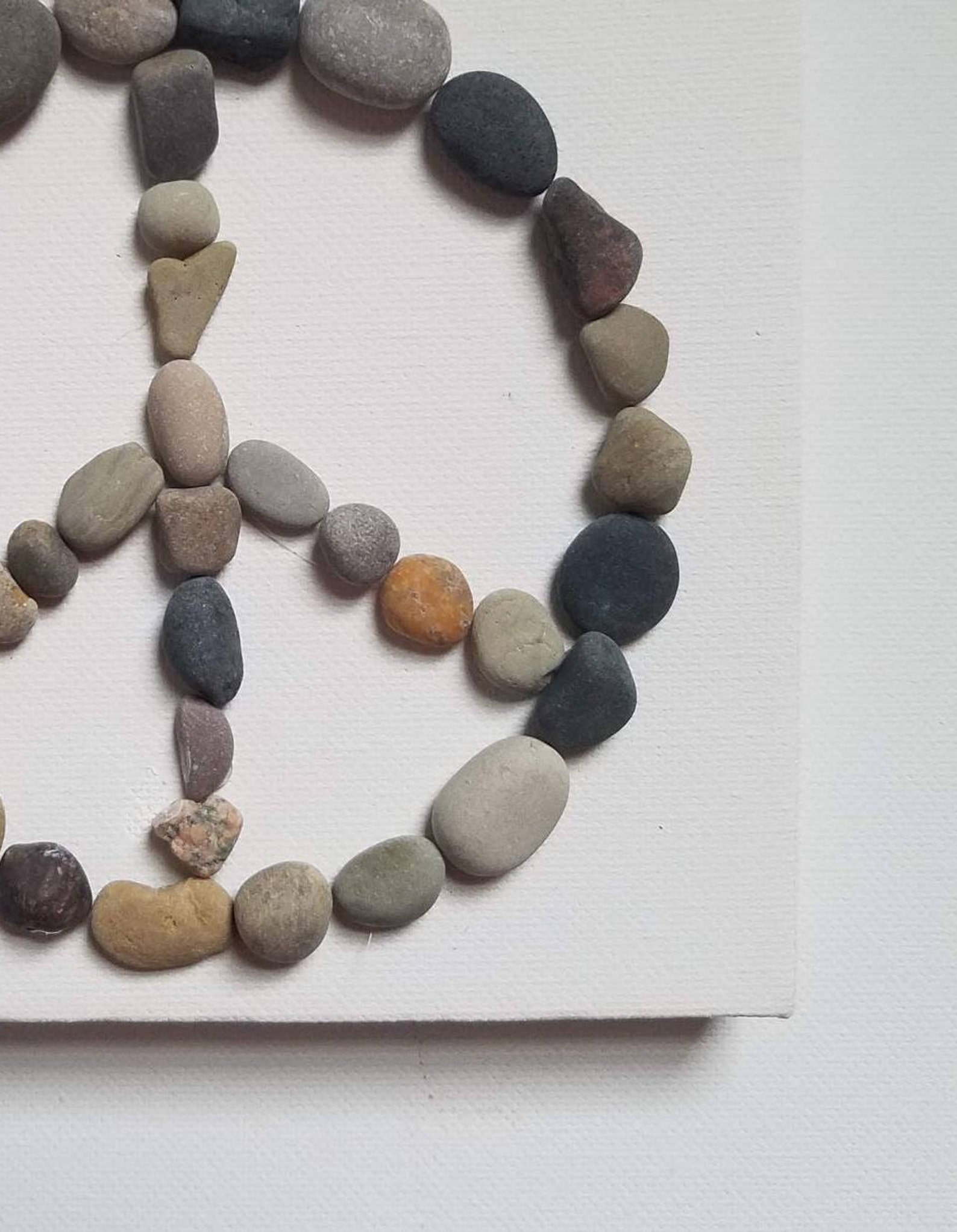 Peace Sign Pebble Art Rustic Decor - Etsy