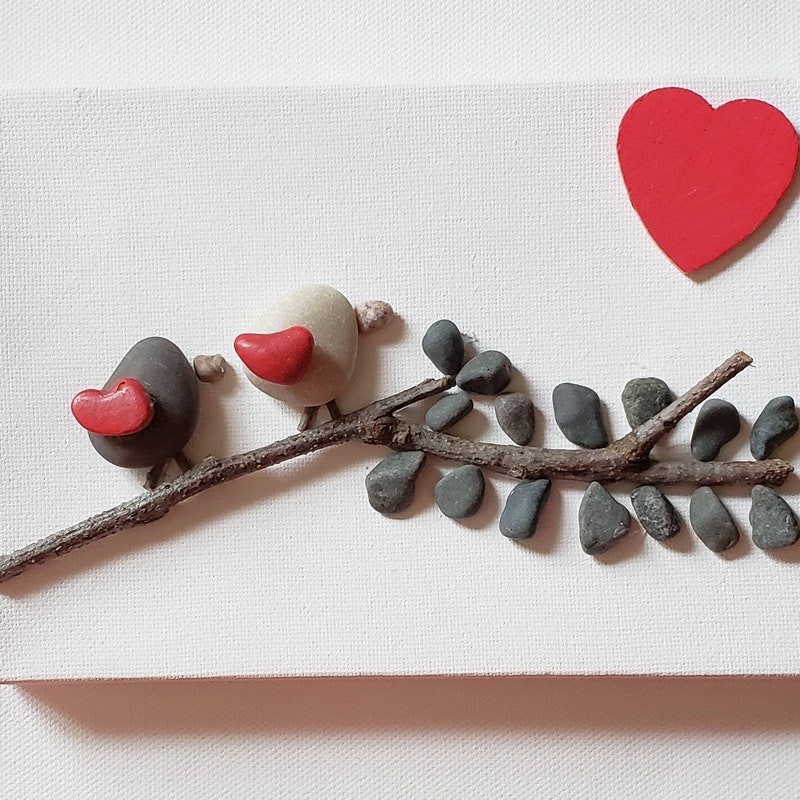 Love Bird Rock Art - Etsy