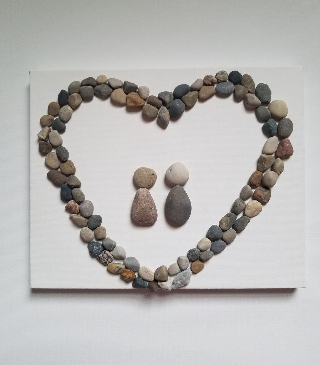 Custom Couple Heart Shaped Rock Art - Etsy