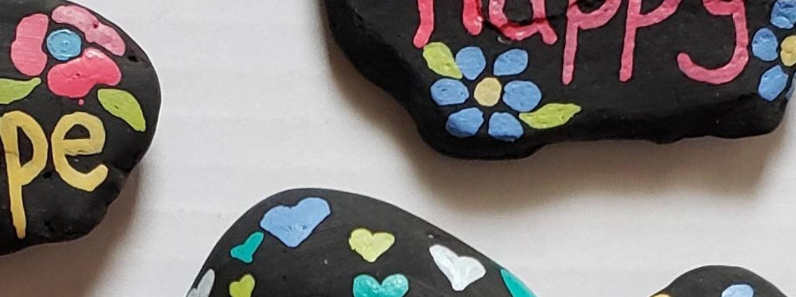 Hand Painted Inspirational Rocks: Garden Decor, Set of 6 - Etsy