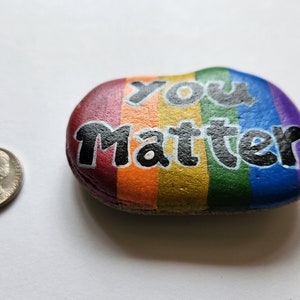 You Matter Rainbow Painted Rock - Etsy
