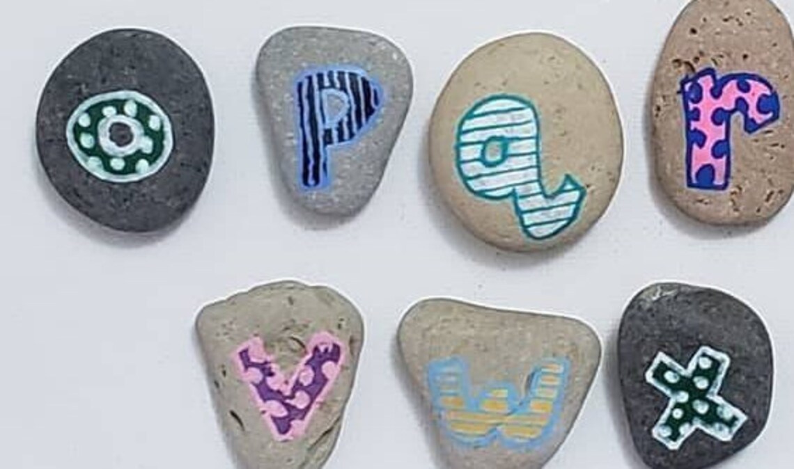 Hand-painted Alphabet Rocks – Unique Educational Set - Etsy