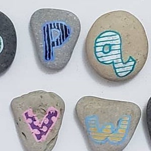 Hand-painted Alphabet Rocks – Unique Educational Set - Etsy