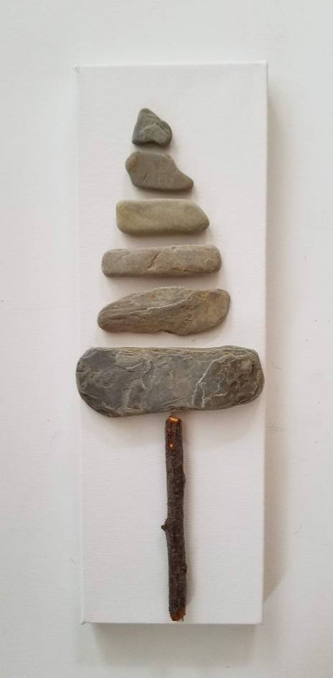 Rustic Tree Rock Art | Pebble Art | Nature Inspired | Neutral Colors ...