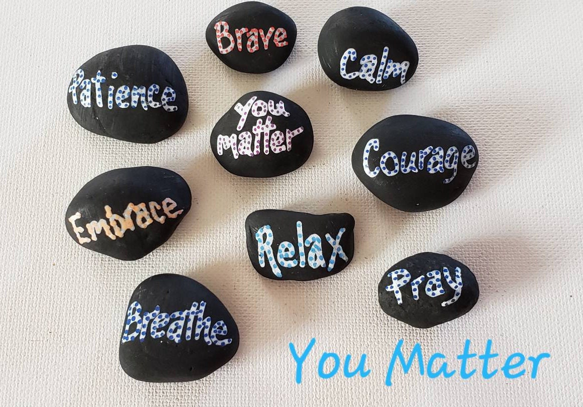 Inspirational Saying Painted Rocks, Pocket Pebbles, Motivational, Daily ...