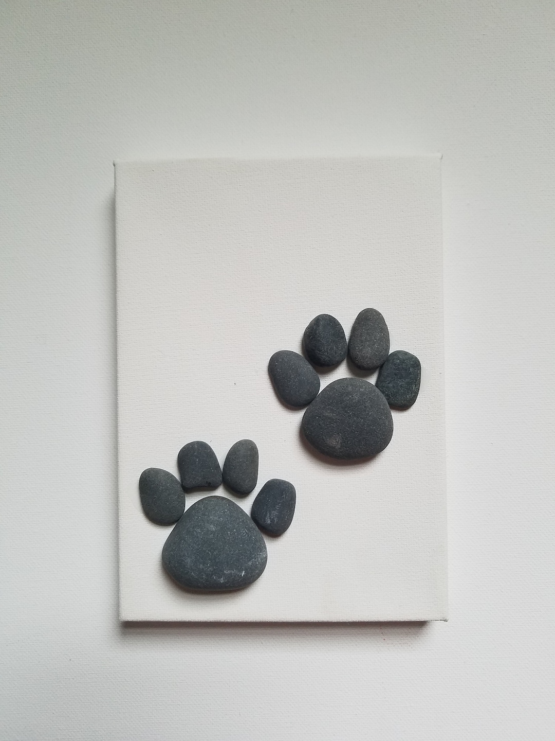 Paw Print Rock Art, Dog Decor, Pebble Art, Gifts for Dog Lovers, Family ...