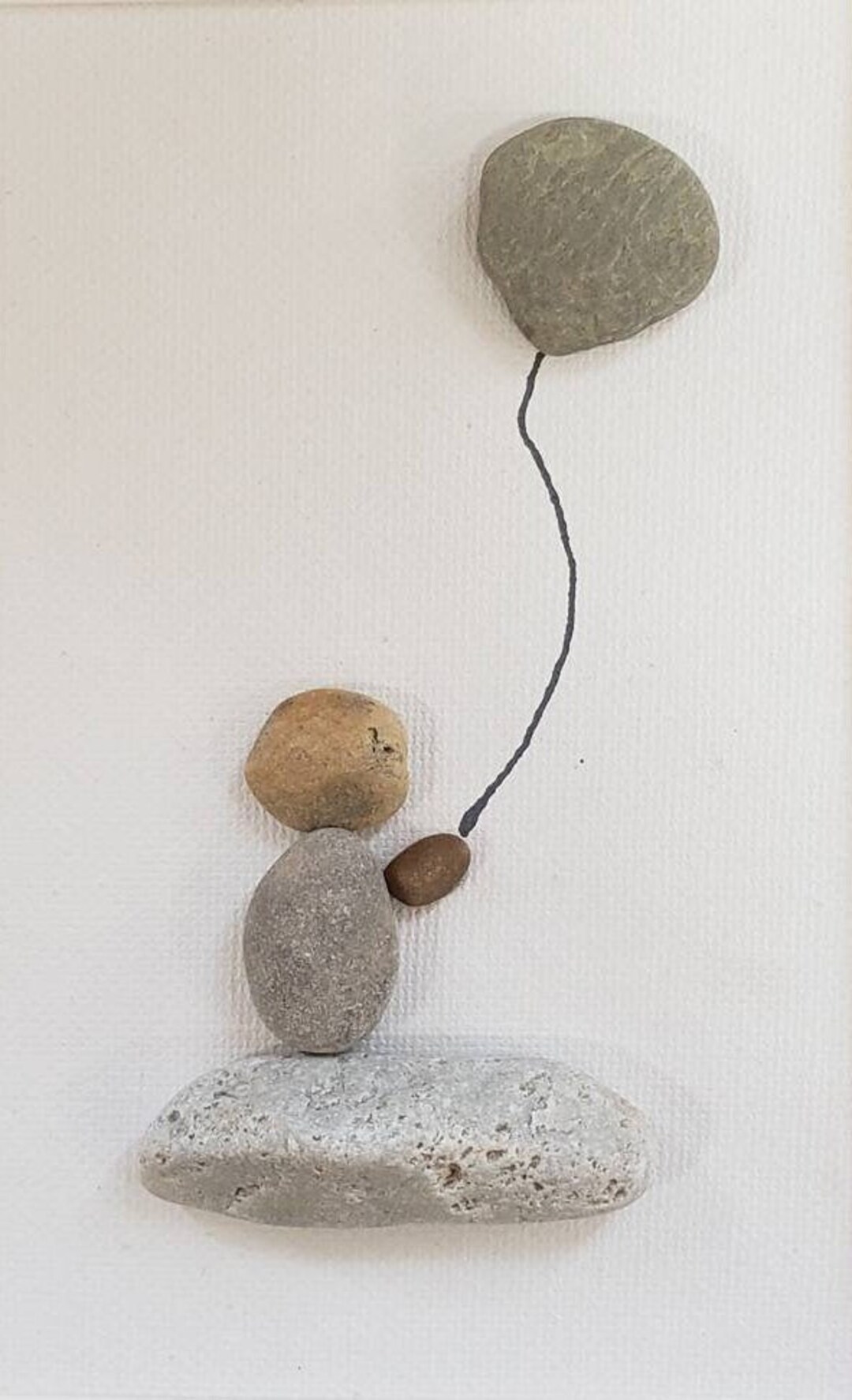 Boy With Balloon Pebble Art: Unique 1st Birthday Gift, 8x10 Canvas - Etsy