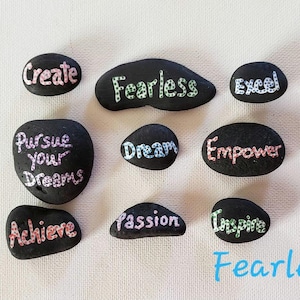Inspirational Saying Painted Rocks, Pocket Pebbles, Motivational, Daily ...