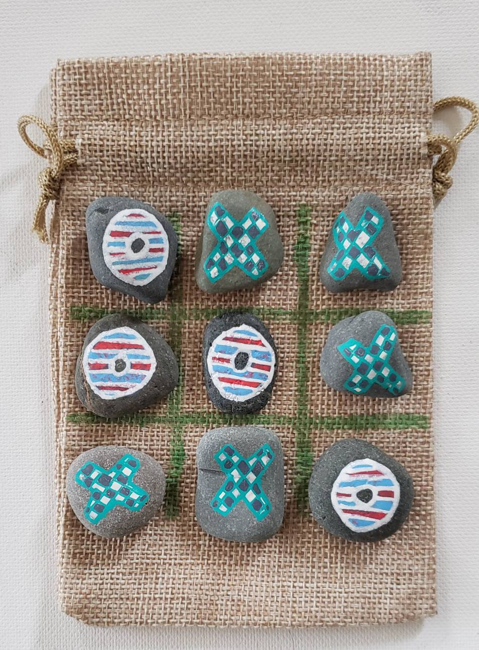 Painted Rocks Tic Tac Toe Game | Etsy