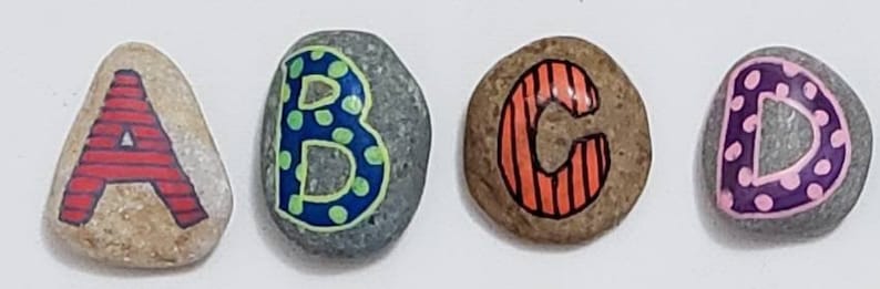 Hand-painted Alphabet Rocks – Unique Educational Set - Etsy