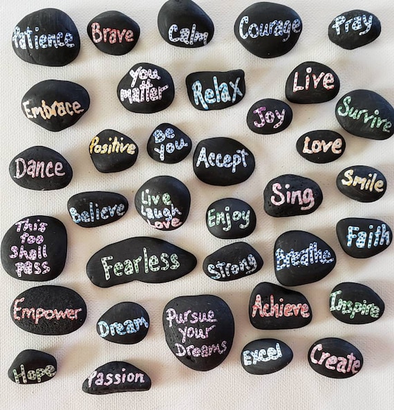 Inspirational Saying Painted Rocks Pocket Pebbles - Etsy