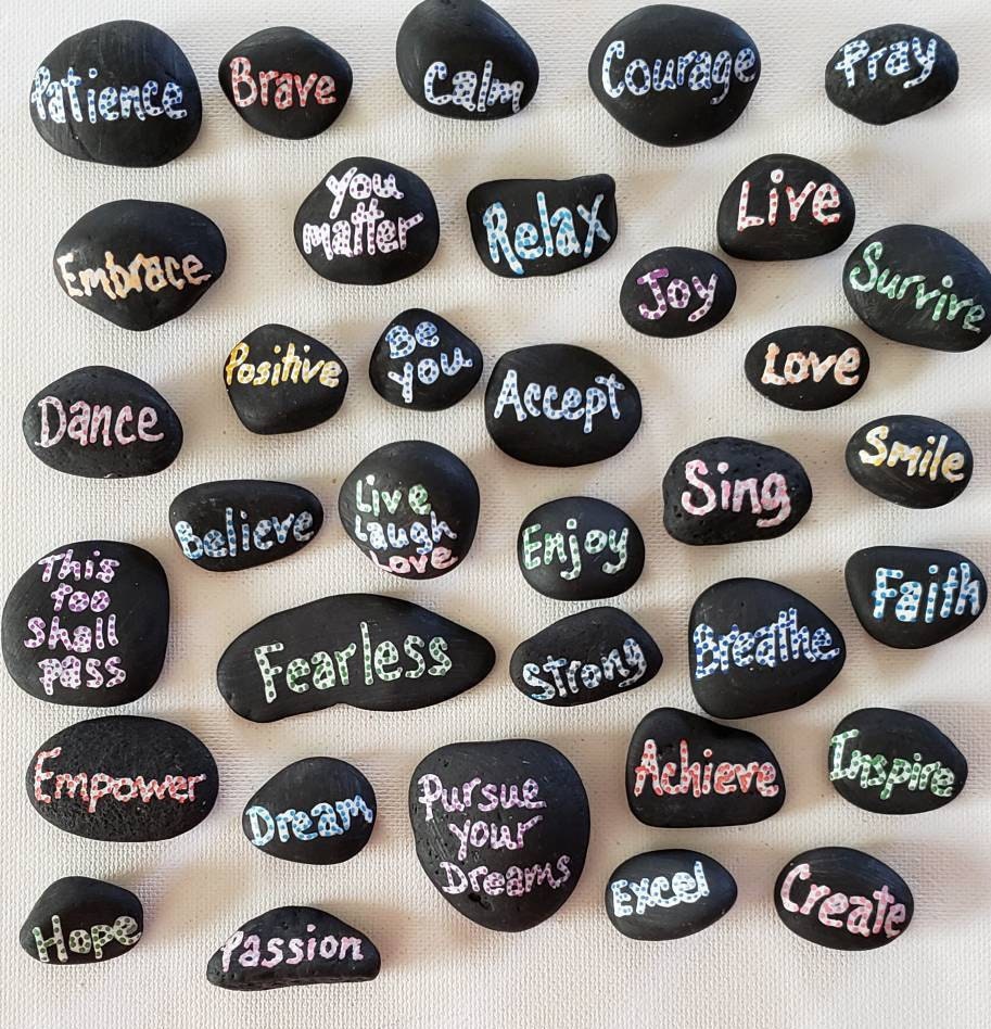 Inspirational Saying Painted Rocks, Pocket Pebbles, Motivational, Daily ...