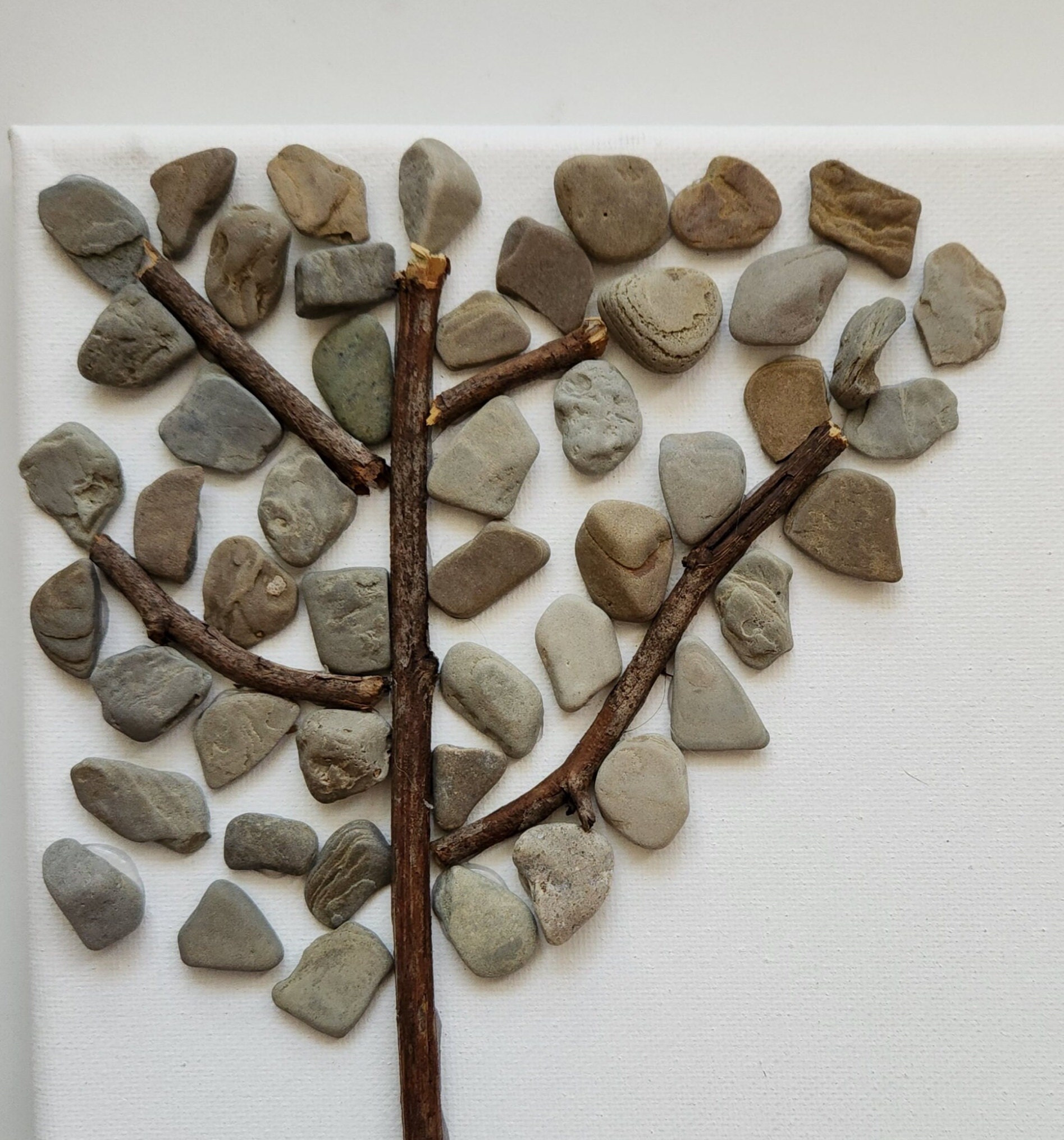 Handmade Pebble Art Tree – Lake Michigan Stones, Rustic Nature-inspired ...