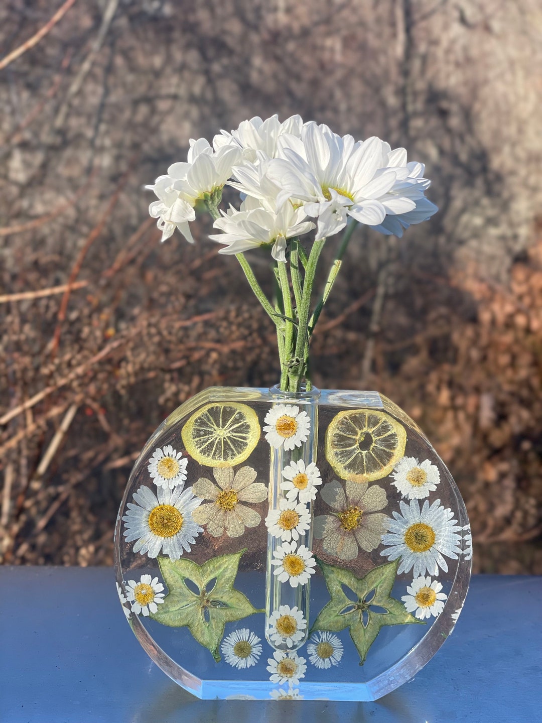 Oval Resin Bud Vase/propagation Station - Etsy