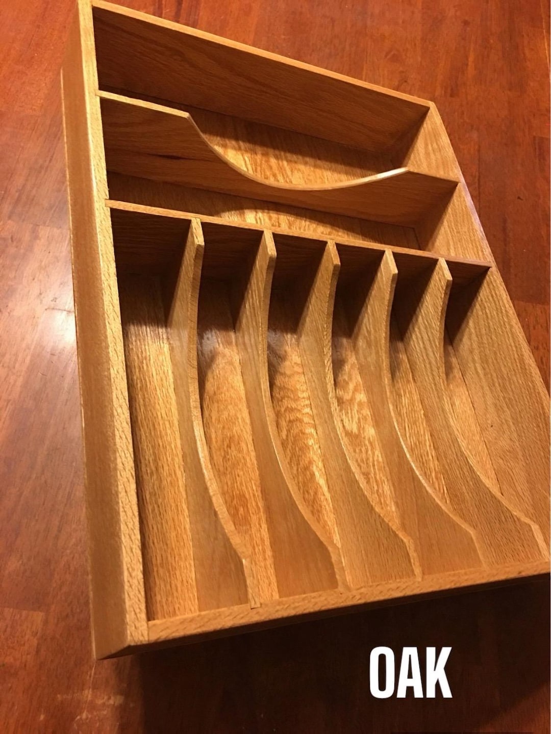Custom Oak Silverware Drawer Organizer Home Decor Kitchen Organization ...