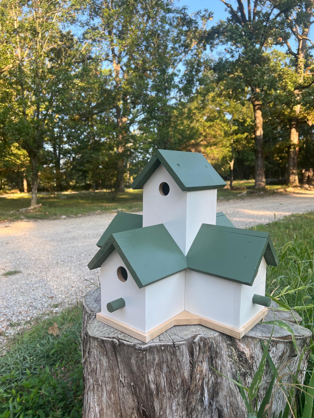 Bird House 4 Sided for Stump or Post Mount - Etsy