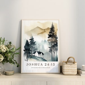 Joshua 24:15 Wall Art Print, Christian Faith Posters, Bible Verse Decor ...
