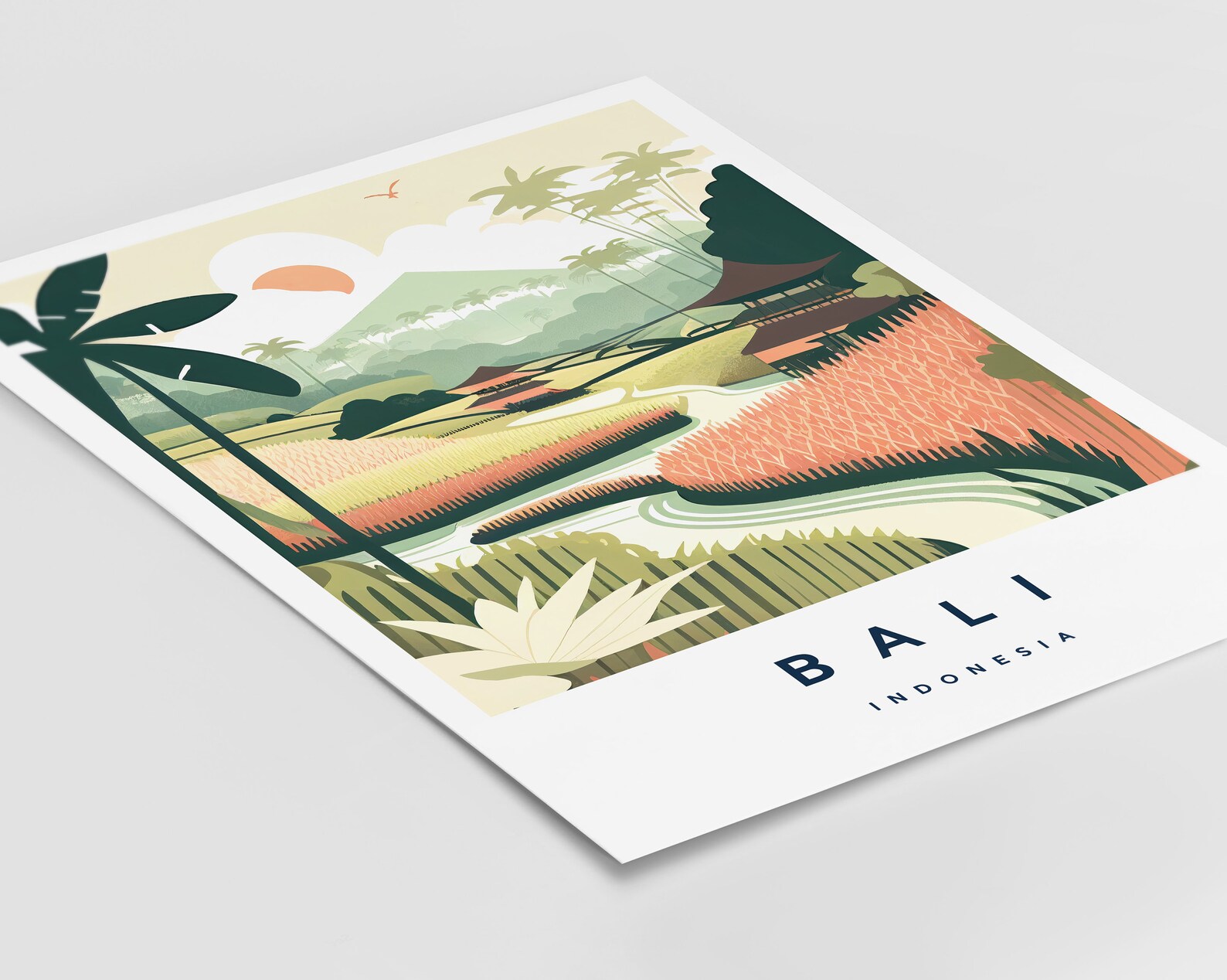 Bali Illustration Print, Bali Poster Wall Art, Travel Print, Indonesia ...