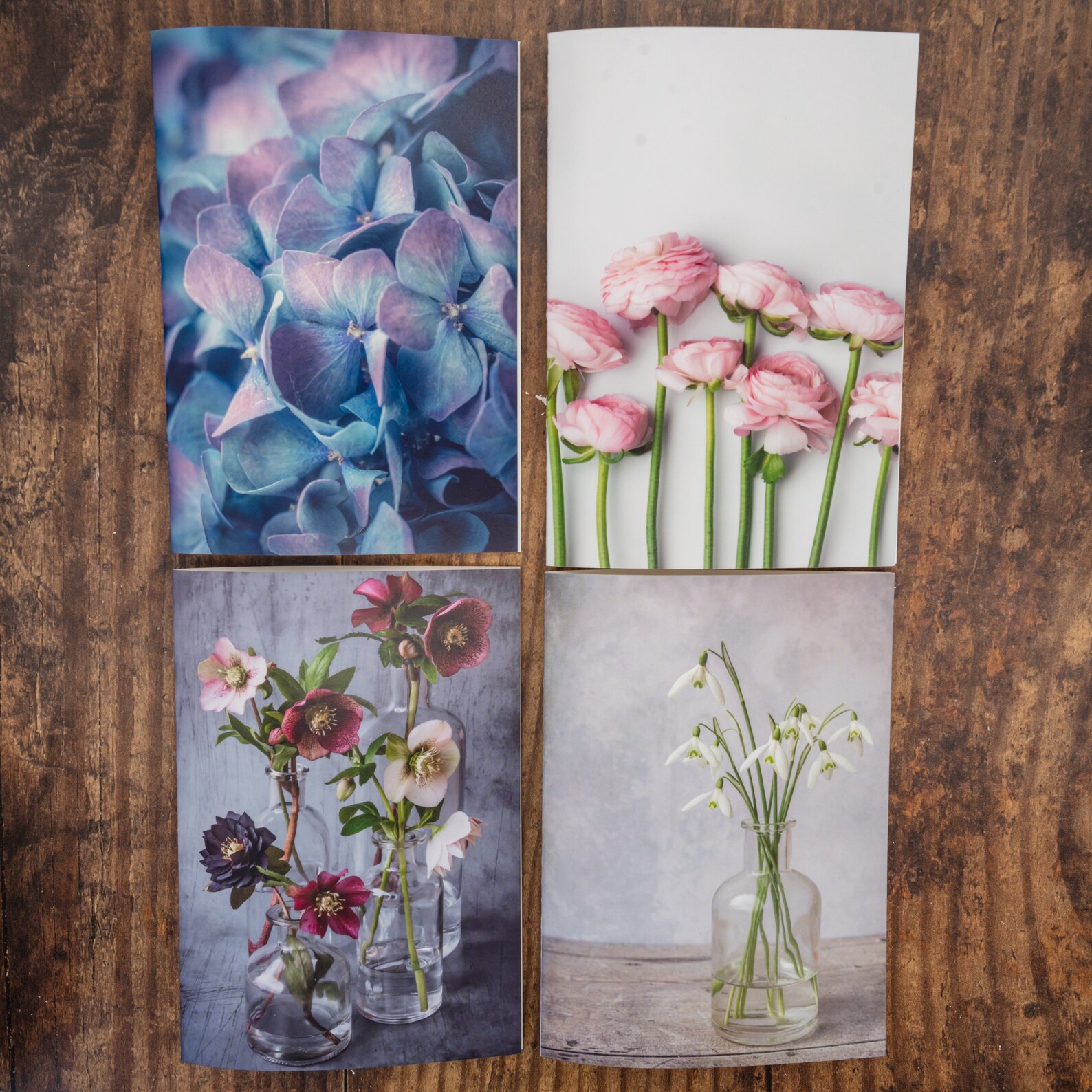 Set of 8 Flower Note Cards Floral Greeting Cards Blank | Etsy