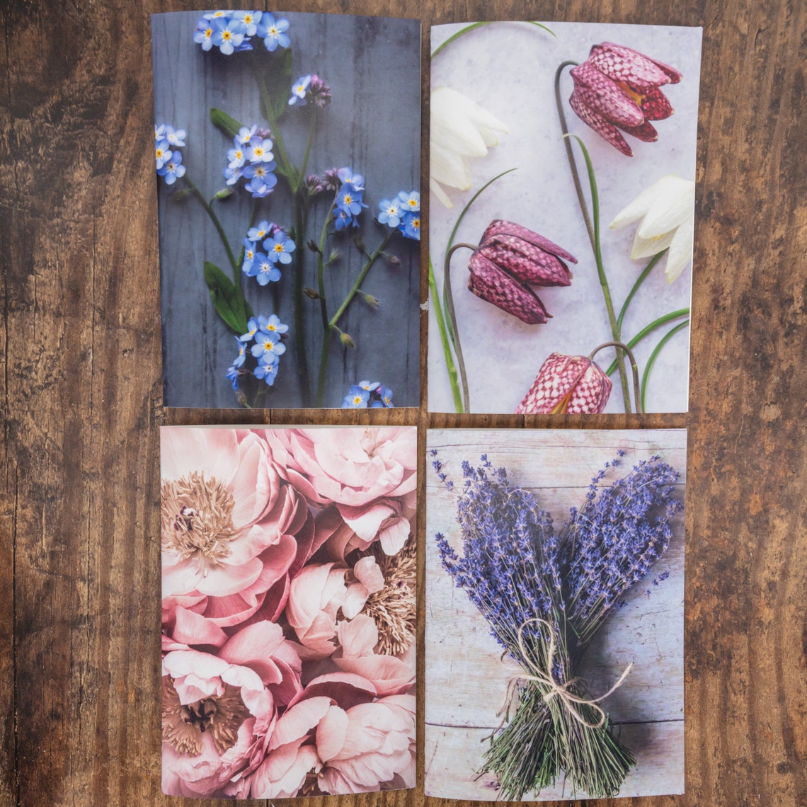 Set of 8 Flower Note Cards Floral Greeting Cards Blank | Etsy